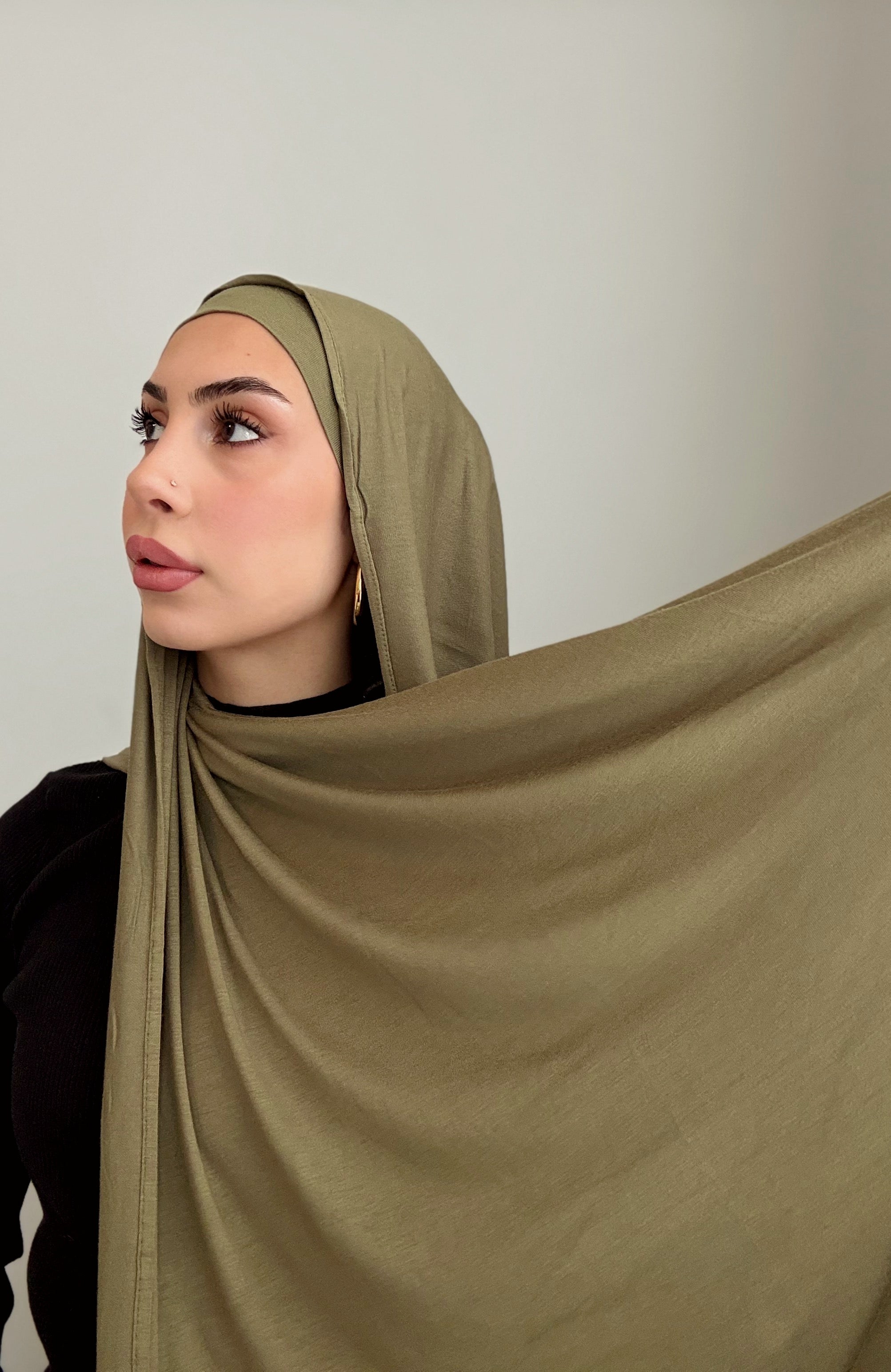 Olive Jersey Hijab Set – LIBAAZ THE LABEL